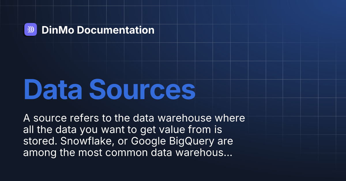 Data Sources | DinMo Documentation