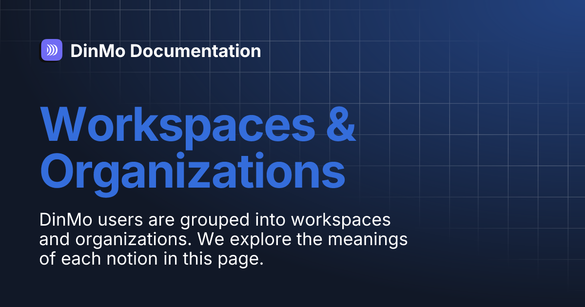 Workspaces & Organizations | DinMo Documentation